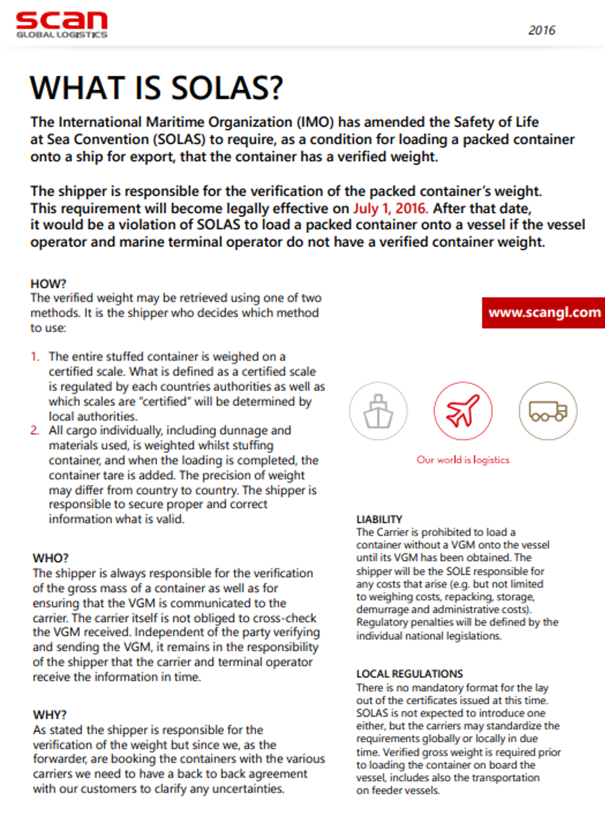 SOLAS to require verified weight for containers